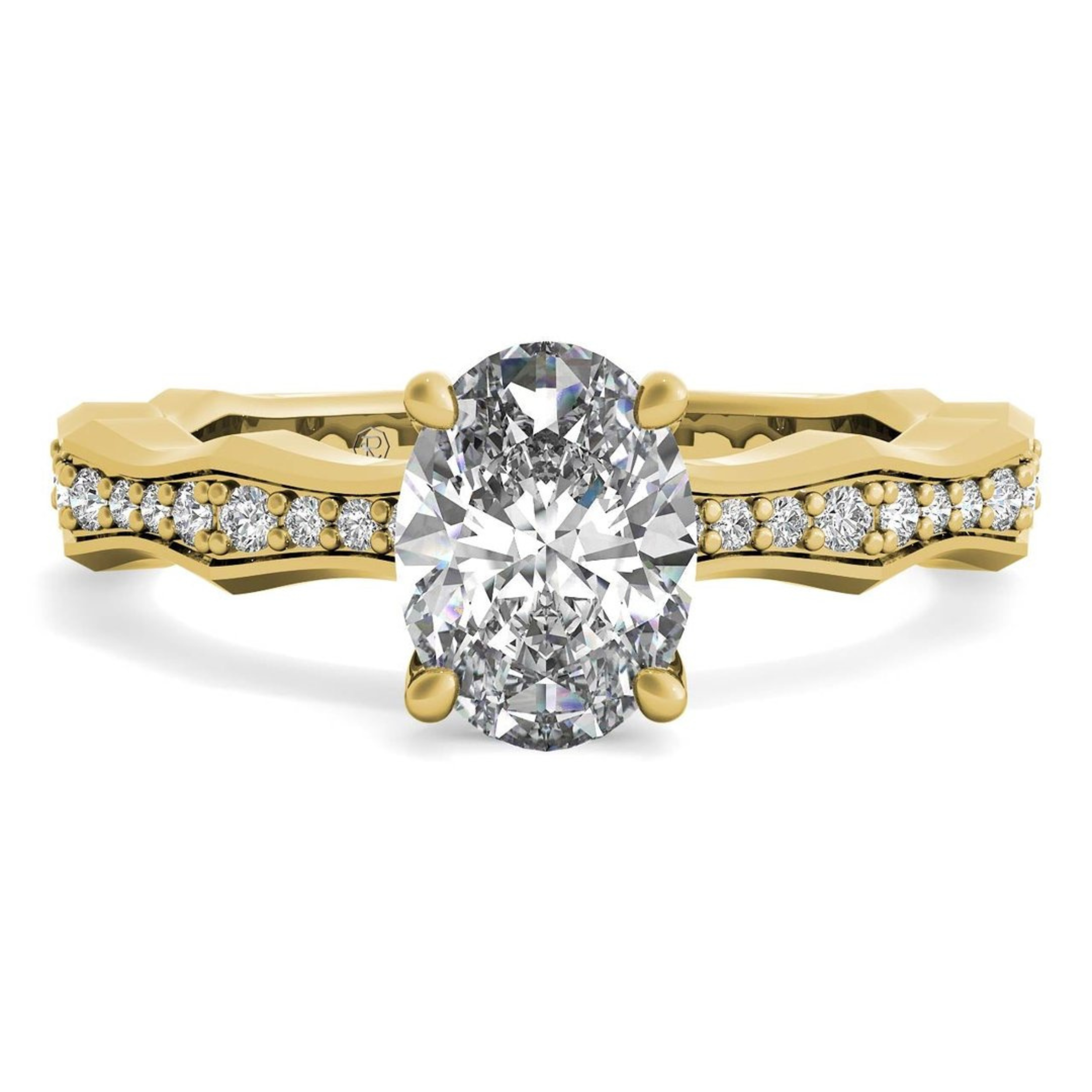 Ritani Round Lab Grown Diamond Engagement Ring 2.26 ct in 14K Yellow ...
