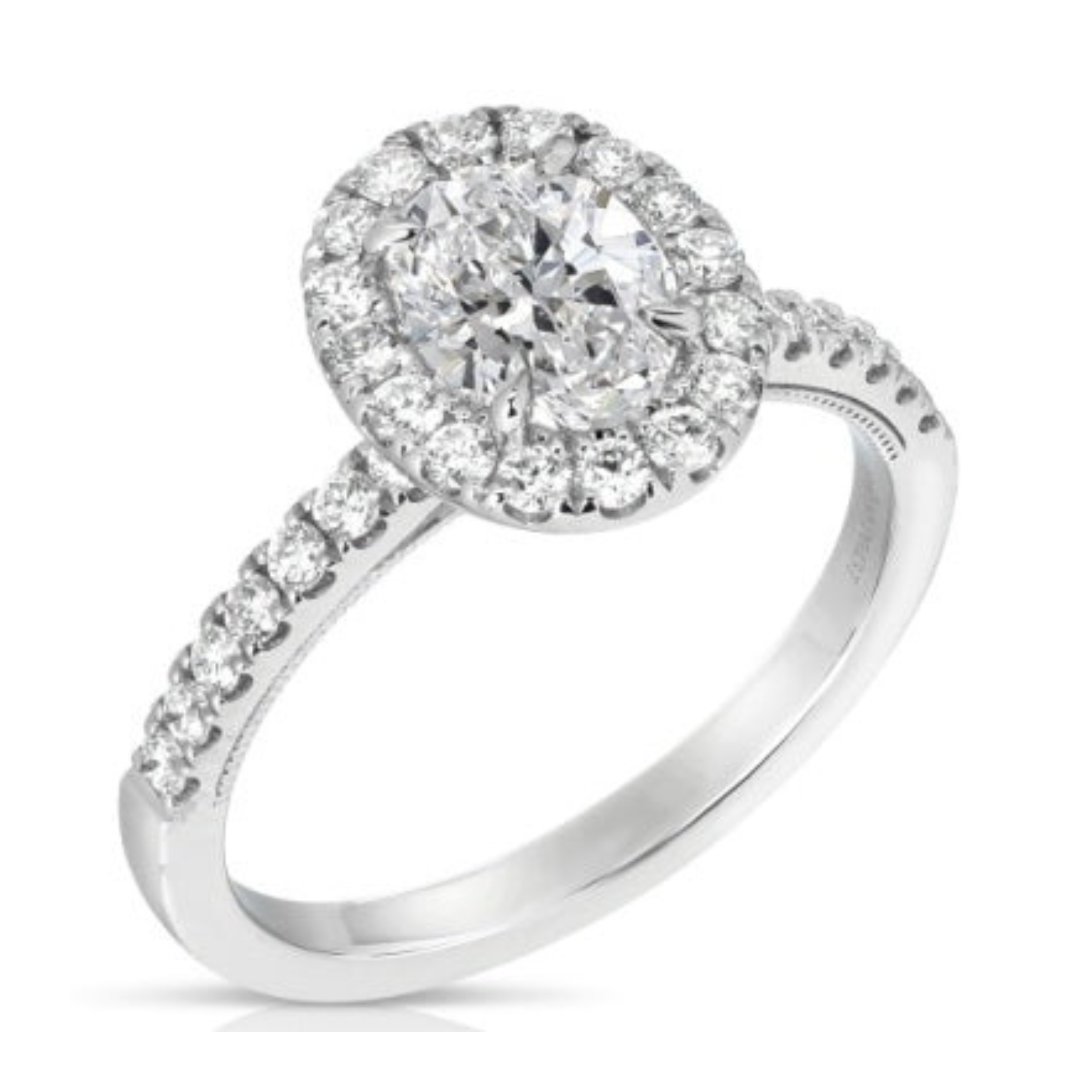 MK Oval Lab Grown Diamond 2.00 ct Engagement Ring in 14K White Gold ...