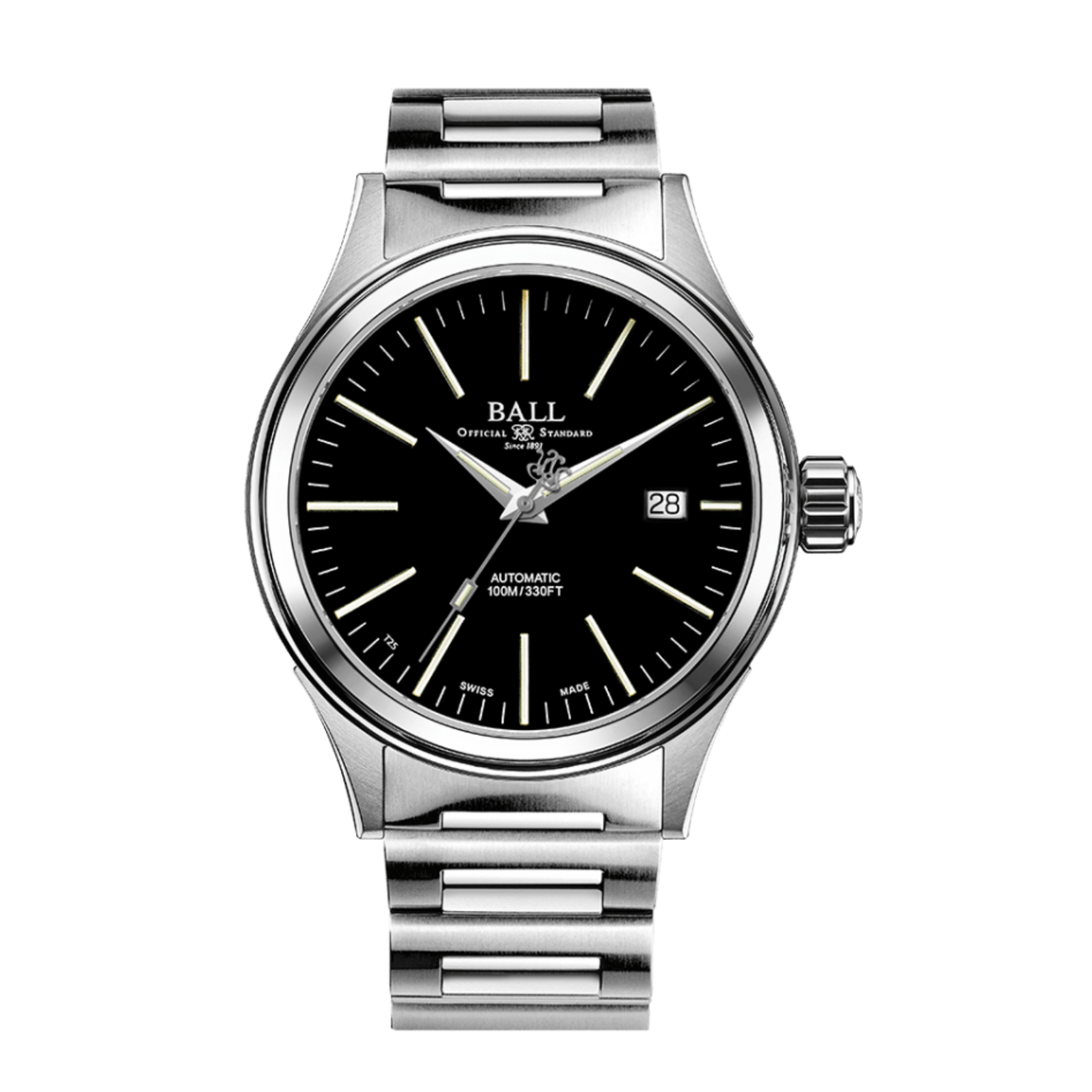 Ball Trainmaster NM2098 40mm Black Stainless Steel Automatic Watch ...