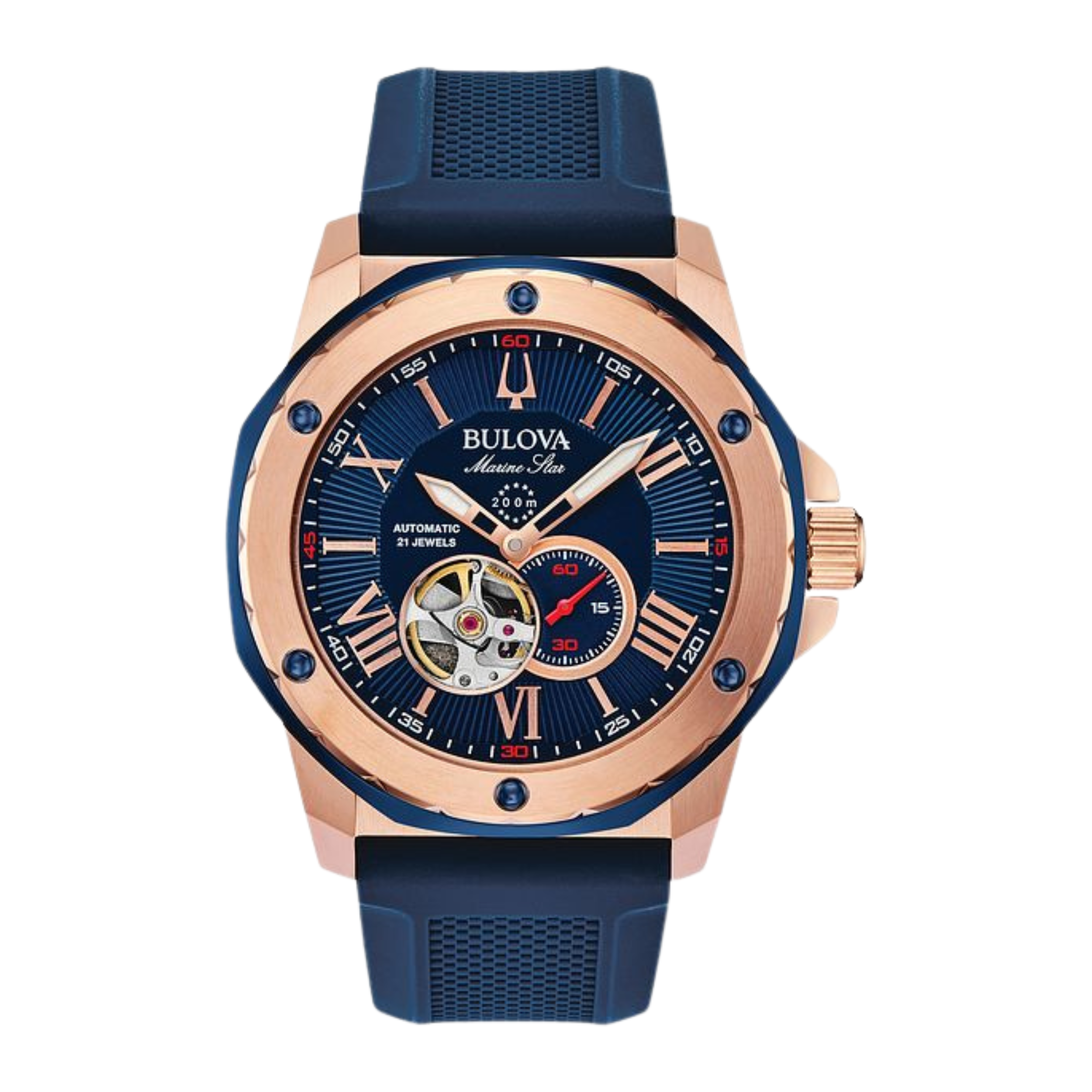 Bulova 98A227 | 44 mm | Blue Dial | Silicone Strap | Automatic – Marc ...