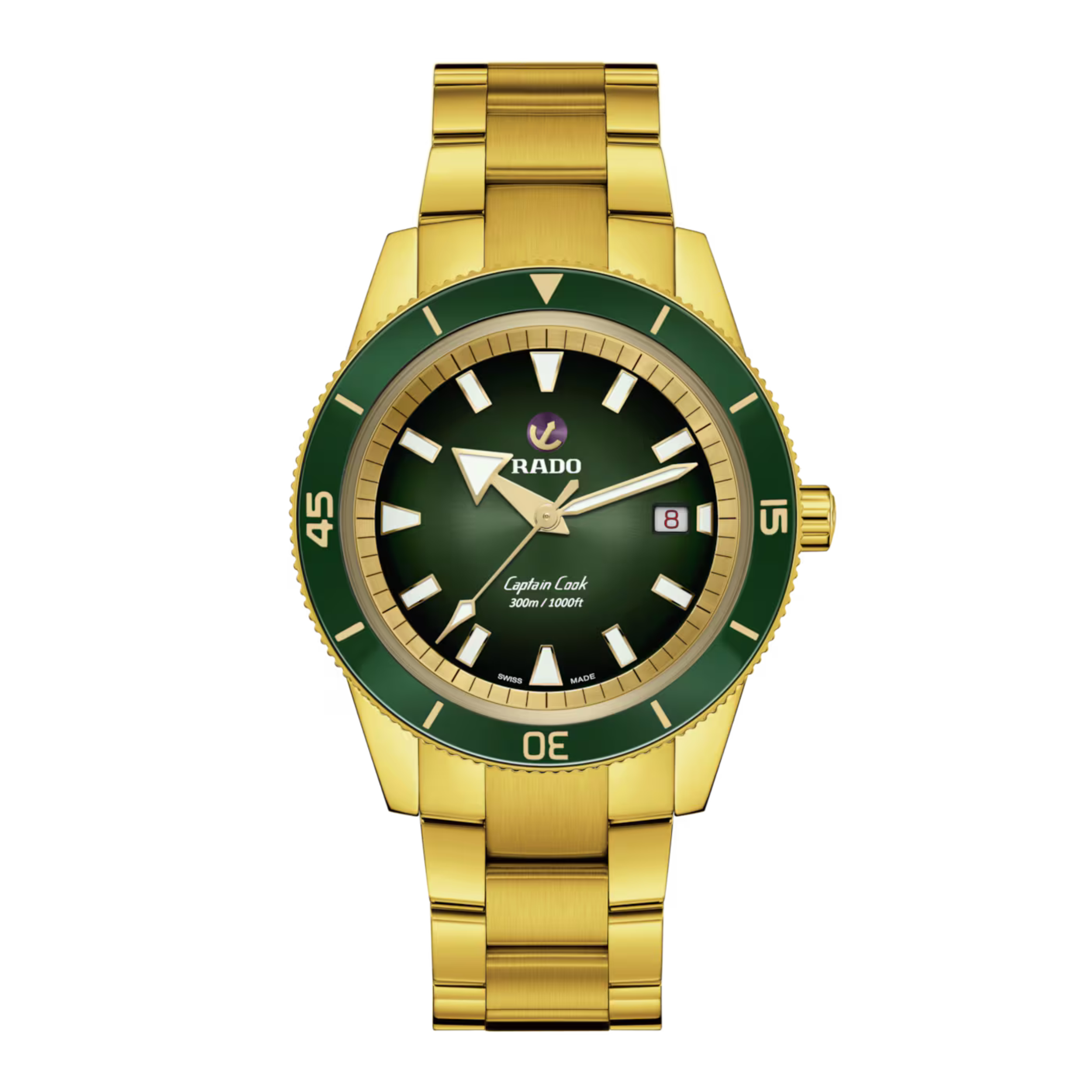 Rado Captain Cook 42mm Green Dial Stainless Steel Automatic Watch ...