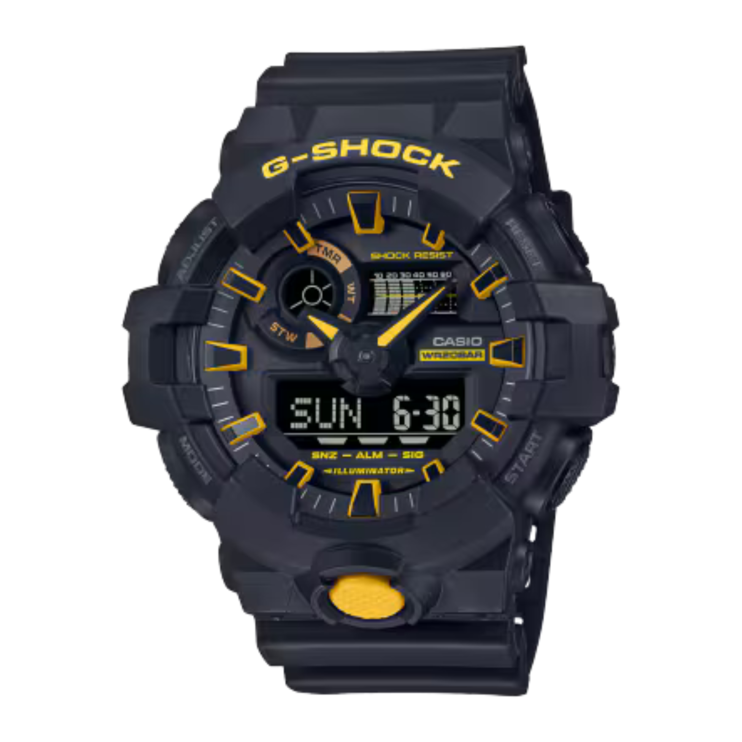 G-SHOCK GA700 Series Cyber Neon Black Analog-Digital 57.5 mm Watch ...