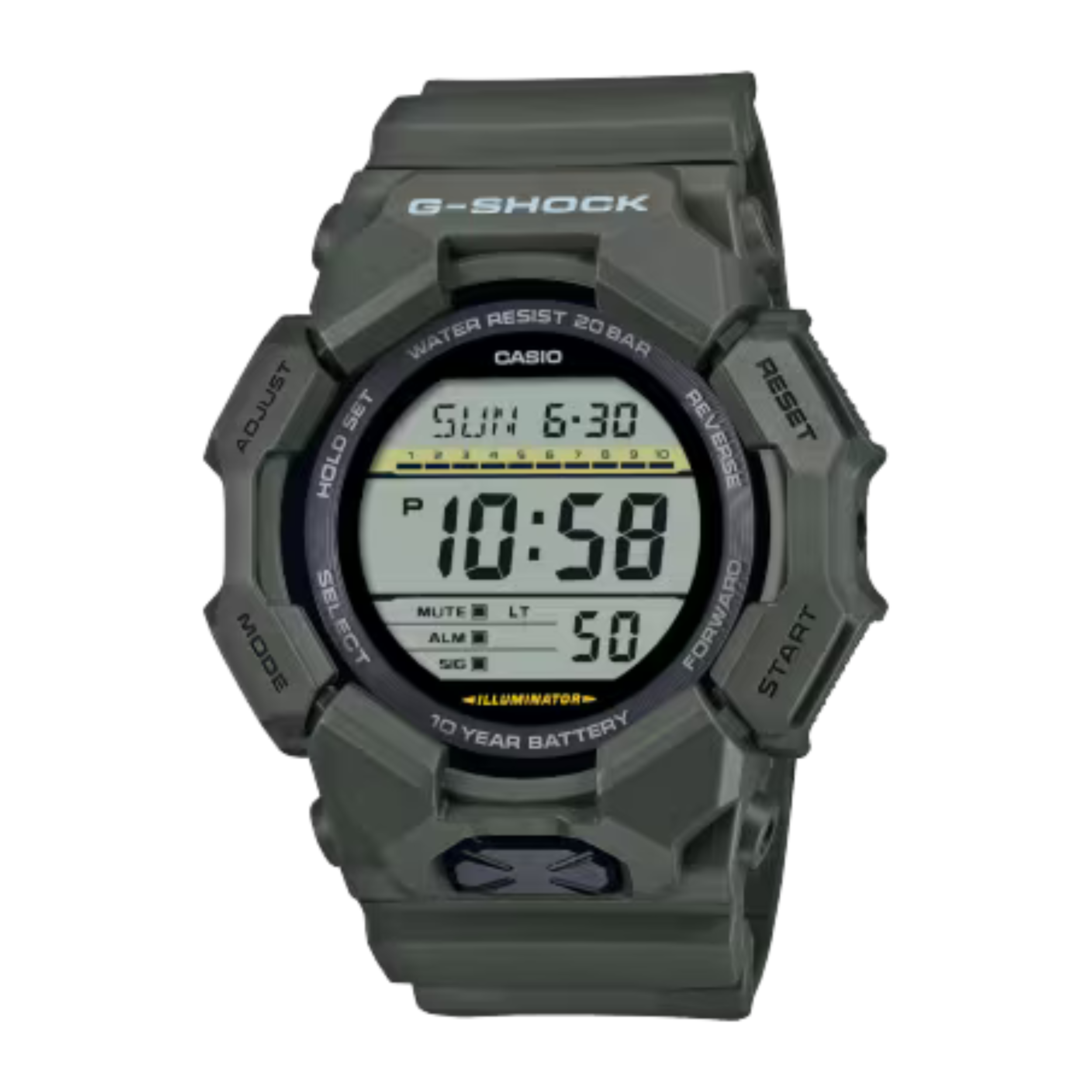G-SHOCK GD010 Series Large Digital Green 54.9 mm Watch – Marc Robinson ...